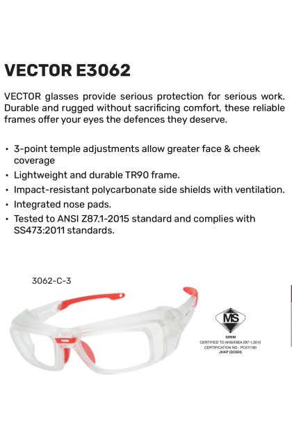 WORKSafe® VECTOR E3062 SAFETY PRESCRIPTION EYEWEAR