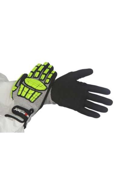 WORKSAFE N600IMP NITRILE MICROFOAM PALM COATED TPR IMPACT SAFETY GLOVES ...